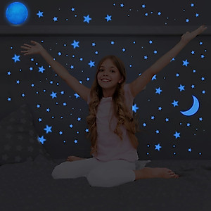 GWHOLE 1085 Pcs Glow in The Dark Stars Stickers Ceiling Wall Decals Moon Stickers for Kids Nursery Bedroom Home Decorations Kids Birthday Gift