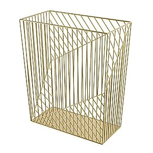 U Brands Metal Trash Can, Vena Collection, 6 Gallon Capacity, Gold (3232U02-06)