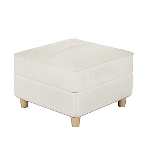LLappuil Modular Sectional Sofa Ottoman Seat, Combination Sofa Linen Fabric Storage Footstool, Carton C (Beige)