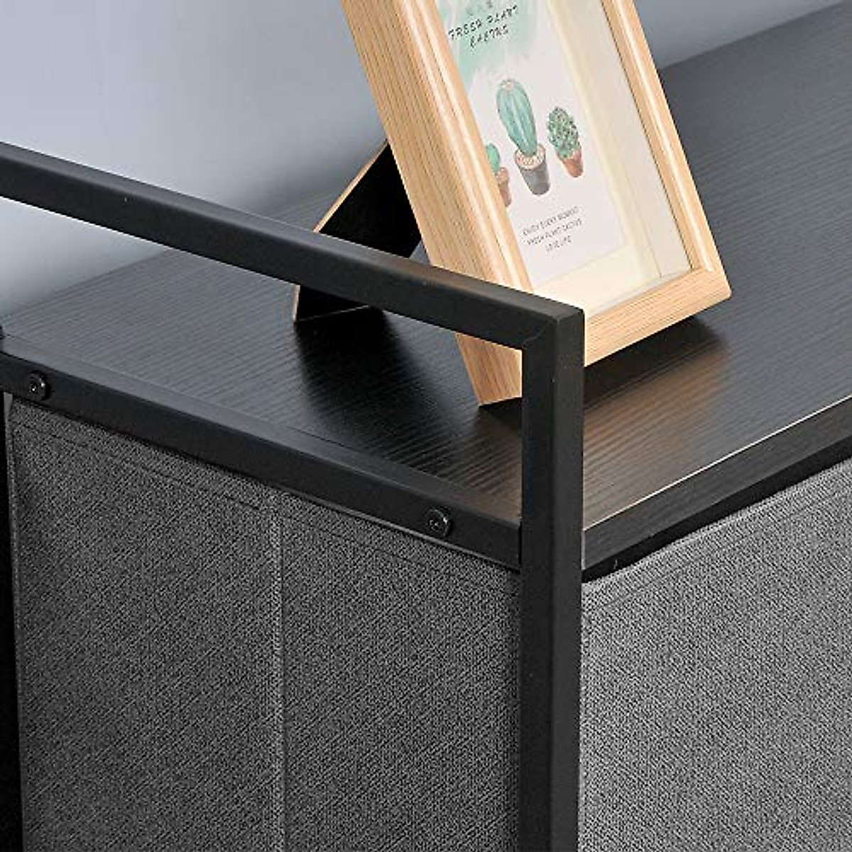 4HOMART Dresser Organizer with 5 Drawers Cloth Cabinet Storage Shelf Unit with Easy Pull Linen Fabric Bins Storage Tower Unit for Bedroom, Hallway, Closet, Office Organization