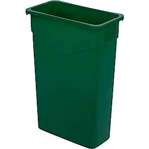 CFS 34202309 TrimLine Polyethylene Waste Container, 23 Gallon Capacity, 20" Length x 11" Width x 29.88" Height, Green (Case of 4)