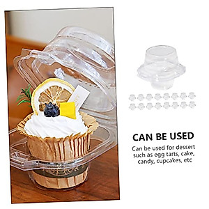 UPKOCH 20pcs Cupcake Package Boxes Cupcake Box Disposable to Go Containers Mini Paper Cups Plastic Container with Lid Cake Carrier Mini Cupcake Container Plastic Mooncake Case Single