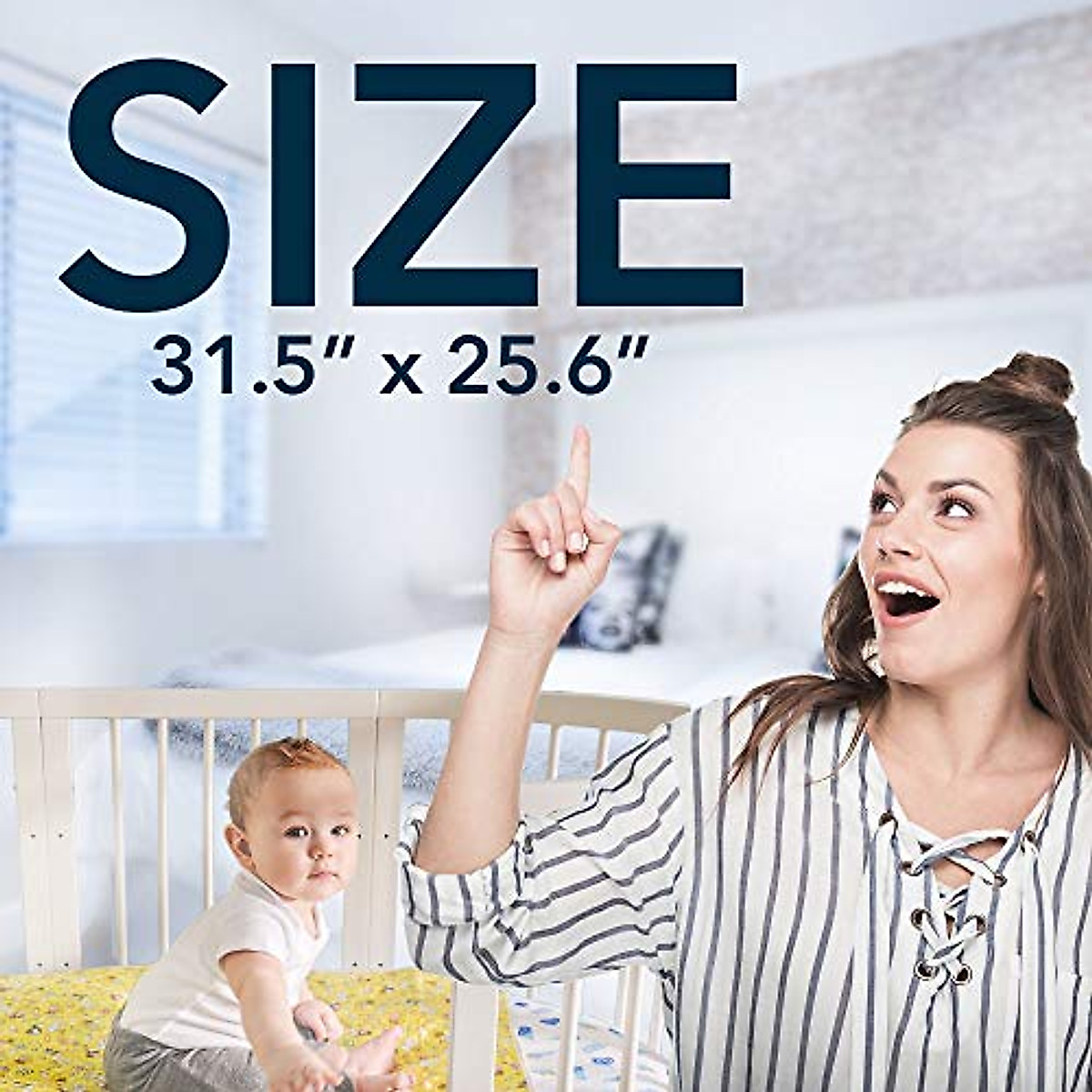 Portable Changing Pad - Large 31,5 x 25,5" Foldable Baby Changing Mat - Waterproof Wipable Travel Liners for Newborn Infant Todlers Kids - Change Diaper On The Go with Nappy Changer Mats