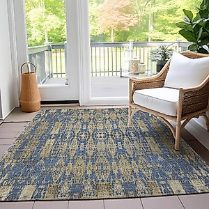 Addison Rugs Chantille ACN580 Blue 9' x 12' Indoor Outdoor Area Rug, Easy Clean, Machine Washable, Non Shedding, Bedroom, Living Room, Dining Room, Kitchen, Patio Rug