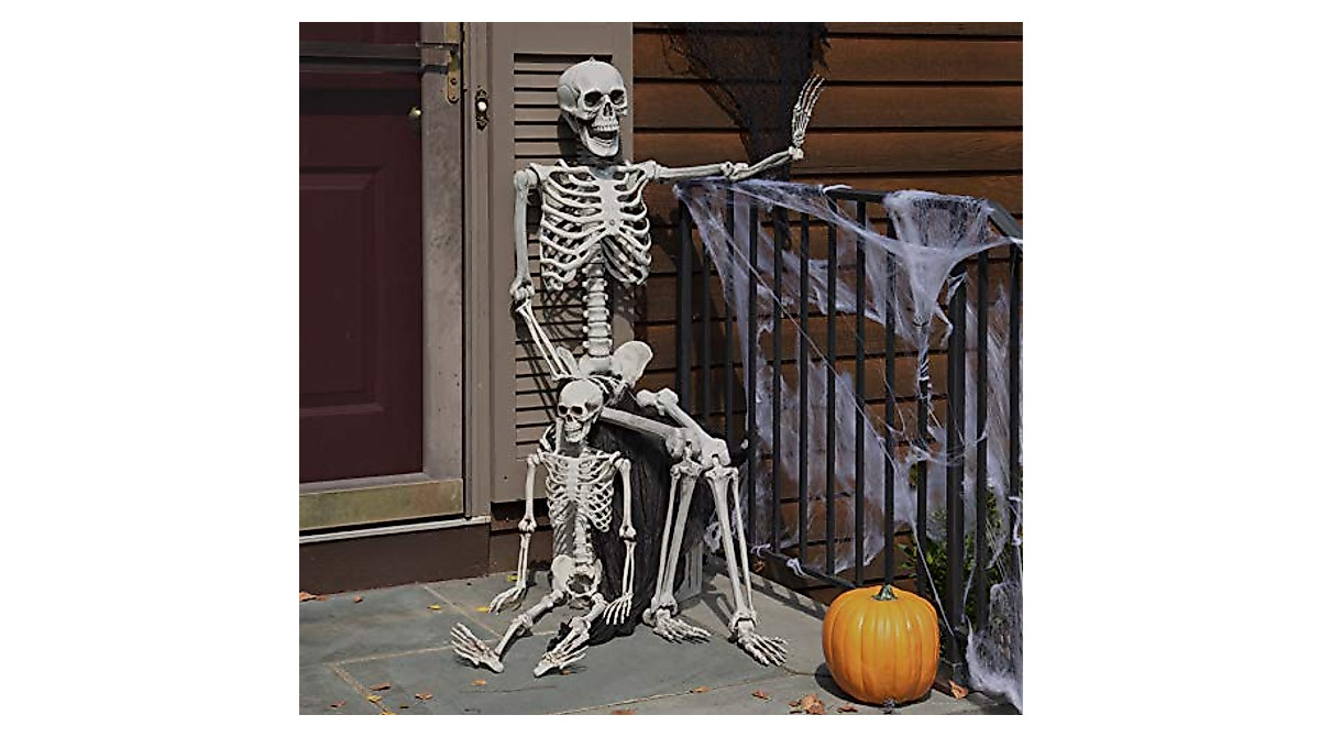 Life Size Skeleton Halloween Decor - 2 Pack for Parties