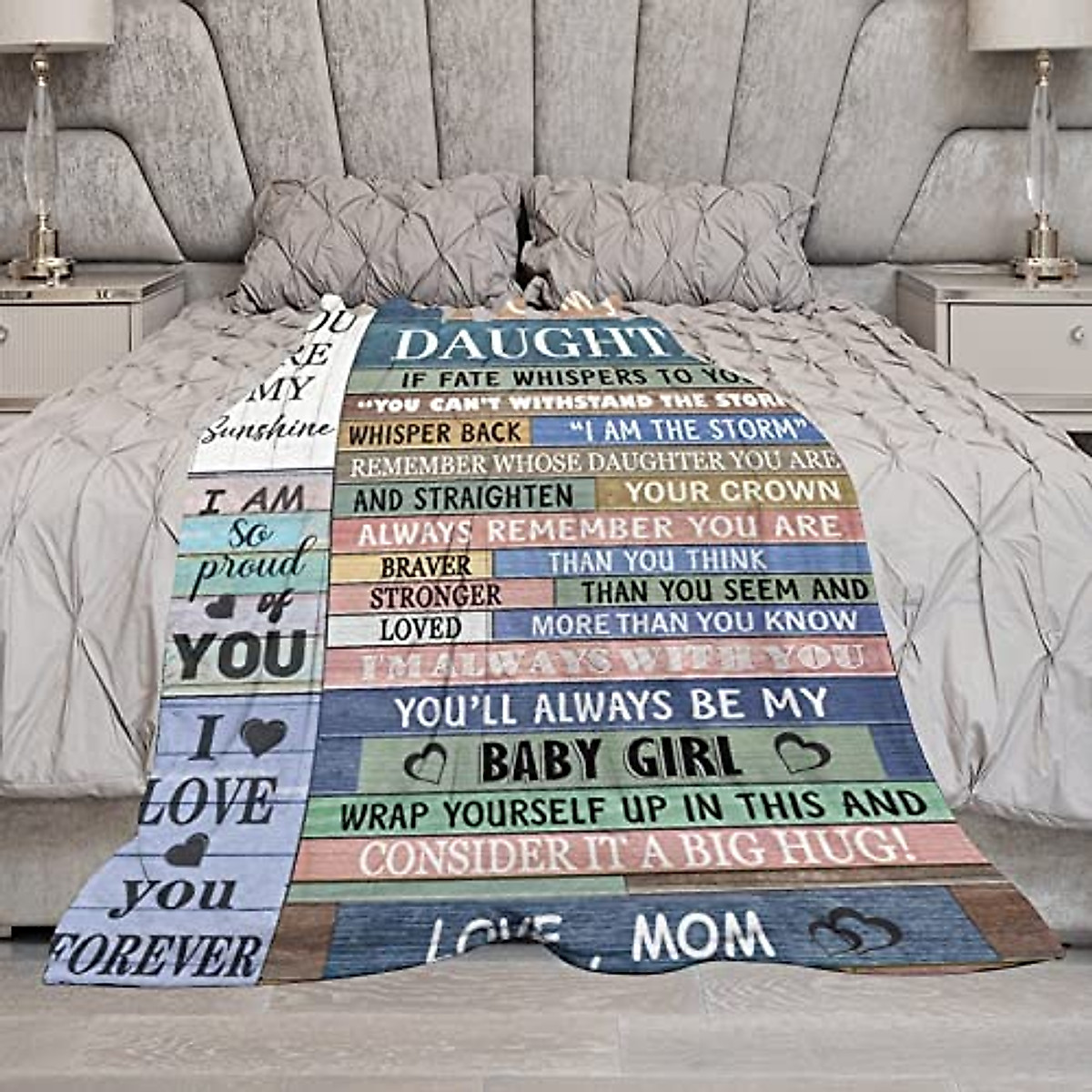 UHANKRU Daughter Gift from Mom, to My Daughter Blanket, Birthday Gifts for Daughter Adult, Daughter Gifts for Birthday, Graduation, Christmas, 60"x 50"