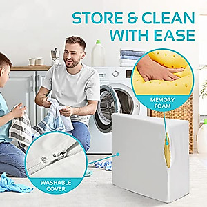 Bed Wedge Pillow - 10 Inch Wedge Pillow For Sleeping with Memory Foam Top, Lower Back Pain Support Cushion, Sleep Apnea Pillow, Pregnancy, Acid Reflux, GERD, Heartburn, Anti Snore, Removable Cover