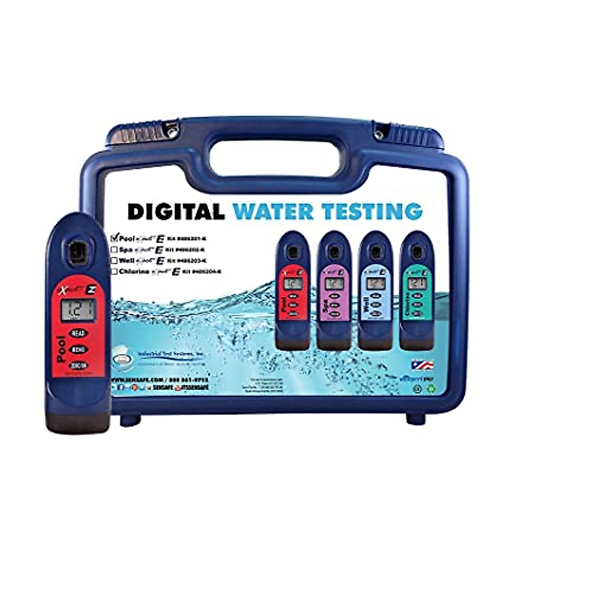 486201-K Exact® Pool EZ Photometer Starter Kit | 10 Parameters - F/C/T Chlorine, pH, Alkalinity, Calcium, Cyanuric, Copper, Salt, & Phosphate | 25 Tests Ea. w/o PO4, Cu, NaCl | NSF Certified