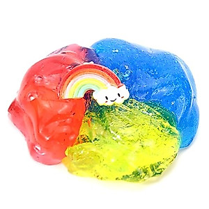 Rainbow Crunchy Slime with Coconut,Avocado Color Crunchy Slime Kit with Glimmer for Girls,Birthday Gifts School Party Favors Toy for Girls and Boys.