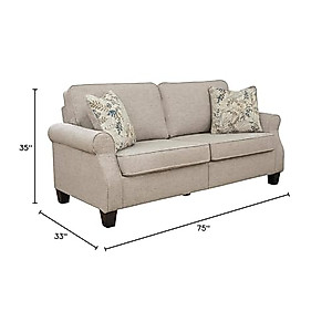 Signature Design by Ashley Alessio Modern Sofa and Loveseat with Throw Pillows, Beige