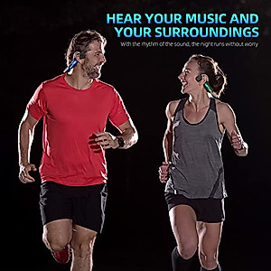 Dejavi Bone Conduction Headphones,Open-Ear Bluetooth IP68 Waterproof Sports Headphones,Fashion Headset,Built-in 8G Memory,Shiny and Cool,Suitable for Swimming,Running and Other Fitness Activities