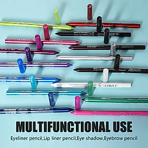 ADIMANIS 15 Colored Eyeliners Pen Set, Colour Eyeliner Pencils Pearl Eyeliner Kit Glitter Eye Liners for Women, Eye Shadow Pencil, Lip Liner, Professional Eye Makeup Set with Halloween Cosplay Makeup