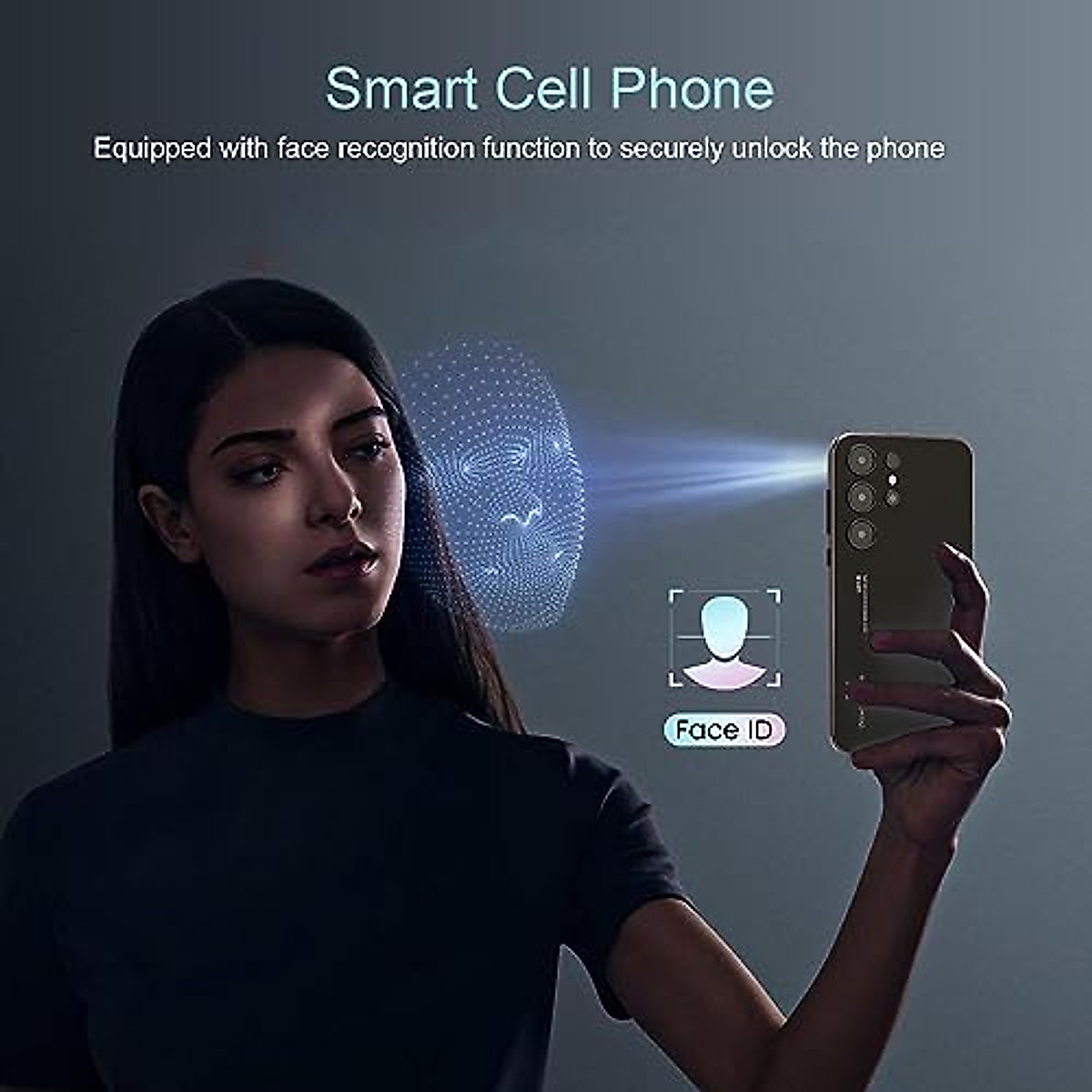 Yunseity Unlocked Smartphone, S23+ Ultra 6.26 Inch FHD Screen Ultra Thin Smartphone 4GB RAM 64GB ROM, 5MP+8MP Cameras, MTK6580A CPU Face Recognition Cellphone for Android 10.1 (Black)