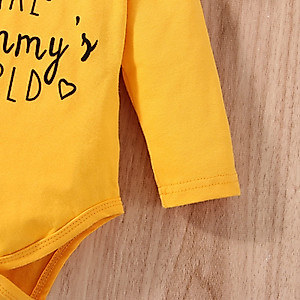 LYQTloml Newborn Baby Girl Clothes Fall/Winter Outfits Infant Romper Bodysuit Ruffle Long Sleeve Sunflower Floral Pants Cute Toddler Baby Girl Clothes Set 3PC Christmas Gifts