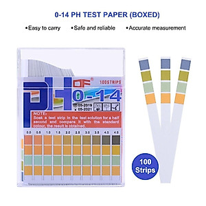 HOBBYIN pH Test Strips, 0-14, 0.5 Accuracy 100ct, pH Strips pH Test Paper for Test Drinking Water,Pools, Aquariums, Monitor Body pH Levels