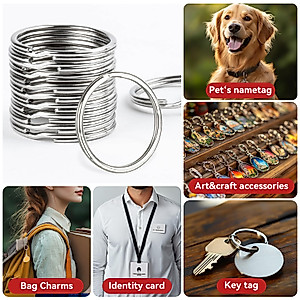 MAQIHAN 100pcs Key Ring - Metal Key Chain Ring for Keychain of Home Car School Office DIY Crafts Dog Ring and Other Keys Attachment 1 Inch