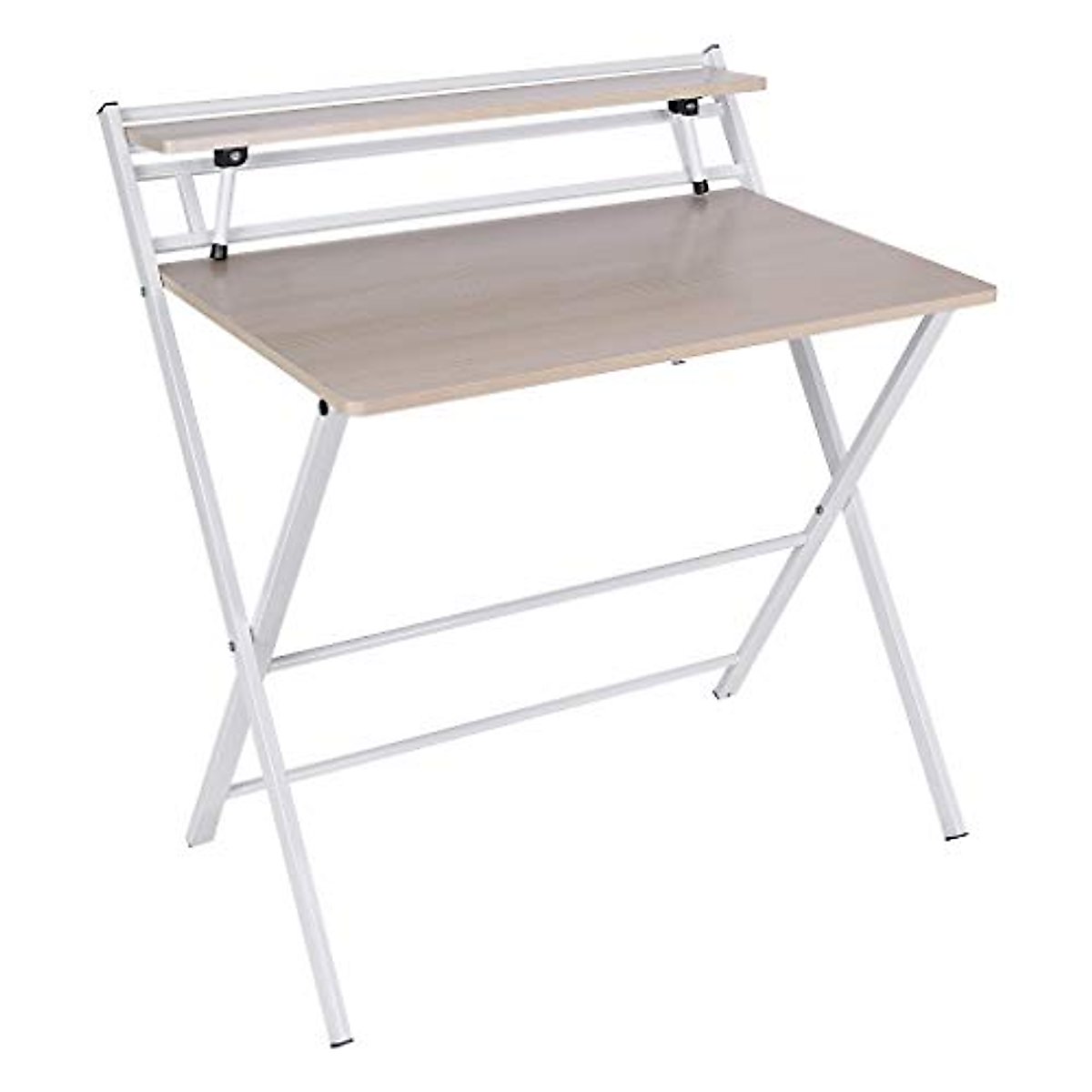 Tomppy Folding Desk for Small Spaces - 32 Inches Small Lazy Modern Laptop Table, Multifunctional Study Writing Computer Desk Workstation (A)