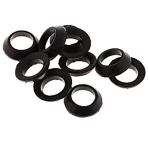 heyous 20pcs Rubber Ring Winding Check ID 10mm OD 15mm - Fishing Rod Building DIY Components for Fly Spinning Casting Rods Fishing Accessories, Black