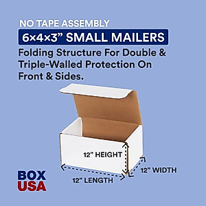 BOX USA Shipping Boxes Small 6"L x 4"W x 3"H, 50-Pack | Corrugated Cardboard Box for Packing, Moving and Storage