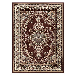 Antep Rugs Oriental 8x10 Traditional Medallion Indoor Area Rug Siesta (Maroon Beige, 7'10" x 10')