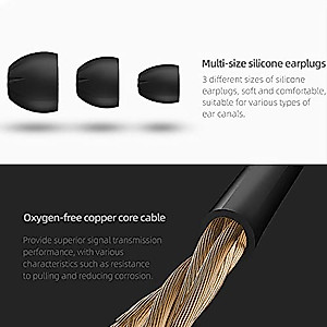 CCA Earbuds Wired Wood Bass in Ear Headphones Lightweight Stereo Comfortable Ear Buds Fashionable Hi-Res High Fidelity Earphones for Computer Laptop Phone MP3, Fits All 3.5mm Interface