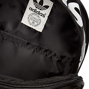 adidas Originals Women's Santiago 2 Mini Backpack, Black Satin/White, One Size