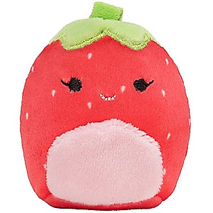 Squishville by Squishmallows Mini Plush Fruit Squad, Six 2" Soft Minimallow Plush, Irresistibly Colorful Fruits, Mini Peach, Pineapple, and Watermelon