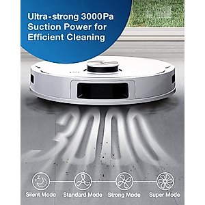 ECOVACS DEEBOT T9+ Robot Vacuum and Mop Combo with Auto-Empty Station, Precision Laser Mapping, 3D Maps, Oscillating Mopping, 3000Pa Suction, Hands-Free Cleaning for Up to 60 days, Air Freshener,White