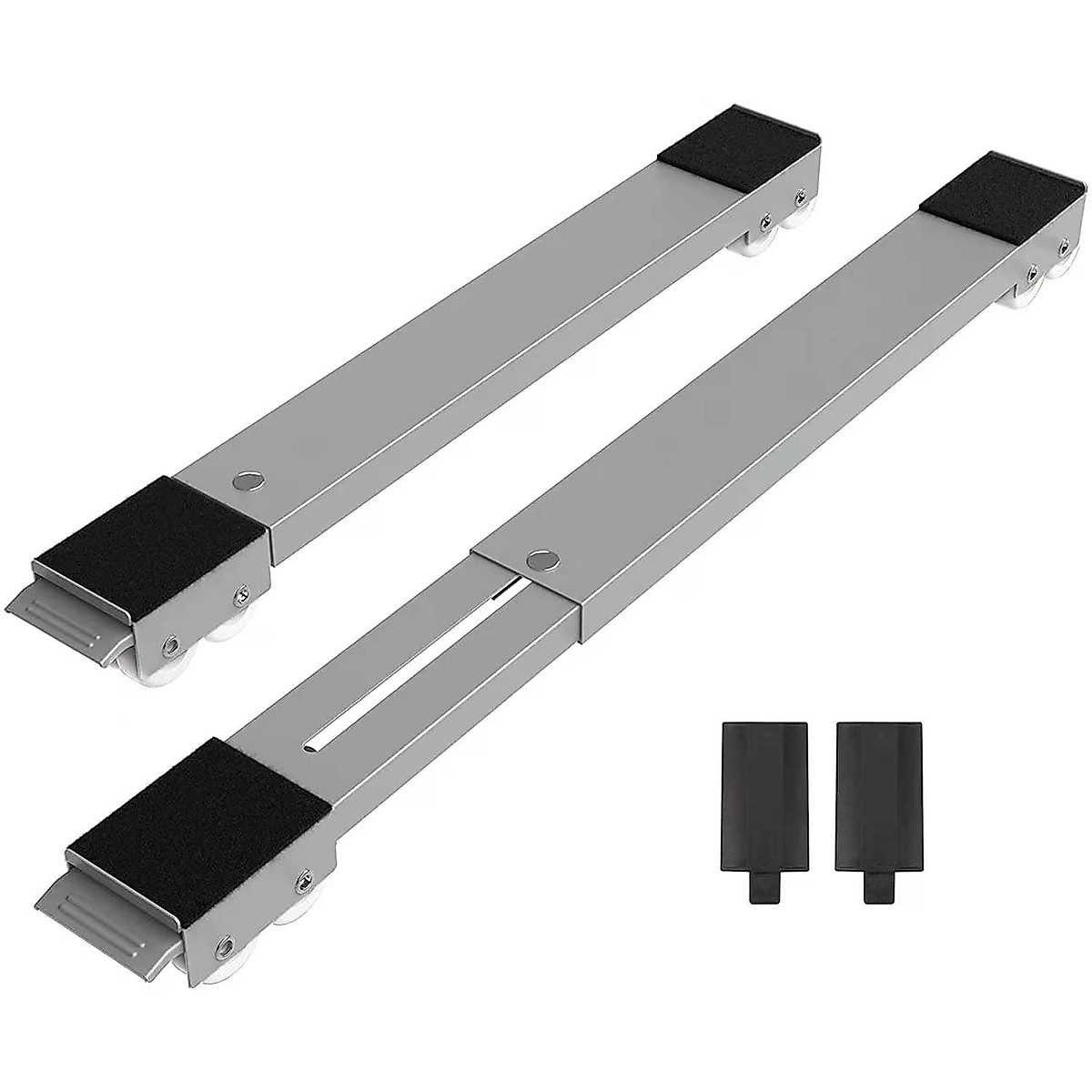 Furniture Dolly Mobile Roller with Locking Wheels, Extendable Appliance Rollers Mobile Washing Machine Base, Fridge Stand Moving Cart for Washers, Refrigerators, Dryers, Dishwashers (Gray)