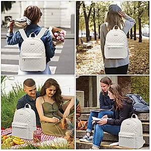 LOVEVOOK Mini Backpack for Women Fashion Quilted Small Backpack Purse Ladies Leather Backpacks, Waterproof Backpack Purse for Work Travel Daily