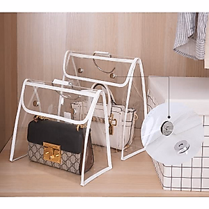 Clear Dust-proof Bag, Transparent Dust Bag Organizer Purse Handbag Protector with Magnetic Snap, Clear Handbag Storage for Storage Wall Hanging