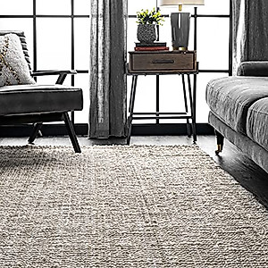 nuLOOM Ashli Handwoven Solid Jute Runner Rug, 2' 6" x 6', Off-white