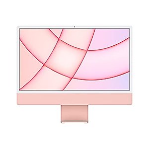 Apple 2021 iMac All in one Desktop Computer with M1 chip: 8-core CPU, 7-core GPU, 24-inch Retina Display, 8GB RAM, 256GB SSD Storage, Matching Accessories. Works with iPhone/iPad; Pink