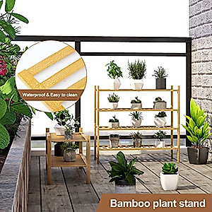 FILWH Bamboo Shoe Rack Stackable Shoe Shelf Storage Organizer for Unit Entryway Hallway and Closet Sturdy Freestanding Shoe shelf Natural (4 Tier)