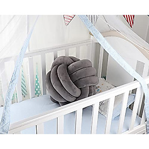 GXYR Knot Ball Pillow Round Cushion Pillows Velvet Round Pillows Cushion Dark Grey knot pillow Home Decoration Plush Pillow round throw pillows for couch,7.87"