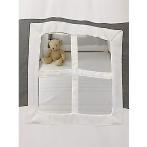 Domestic Objects | Play Tent Bed Canopy | Teepee for Mattress | 100% Cotton Canvas | Premium Quality (Twin/Single No Door) (Gray Stripes)