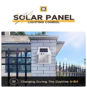 Tzou Modern Style Led Wall Lights with 5.5V 1.43W Solar Panel 3 Lighting Modes Outdoor Waterproof PIR Motion Sensor Solar Powered Wall Light Fixtures White