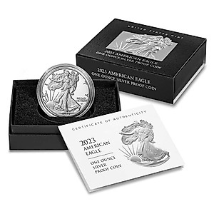 2023 W American Silver Eagle 1 Ounce Coin in OGP with CoA Dollar Proof US Mint