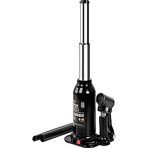 Torin 2 Ton (4,000 LBs) Double Ram Welded Bottle Jack for Car Auto Repair and House Lift, Black, ATH80202XB
