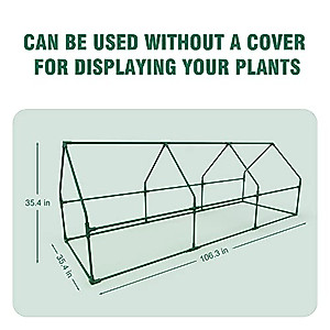 Sundale Outdoor Green House Kits to Build for Outside Winter,106 x 35 x 35 Inch Tunnel Small Greenhouses for Outdoors,Indoor Outdoor Pop Up Greenhouse with Doors, Portable Greenhouses with Cover
