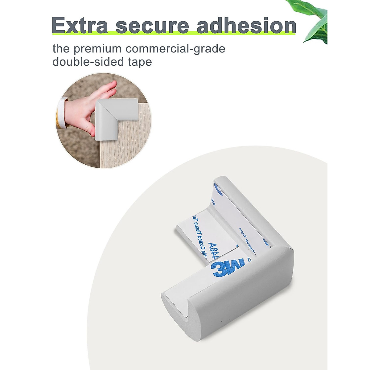 Arinbeb Foam Corner Protector Edge and Corner Guard, with 19 feet Length Foam Safety Bumpers, Baby Proofing Safety Table Corner Protectors - White