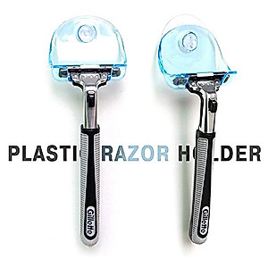 Suction Cup Razor Holder for Shower Wall - 2Pcs Razor Hooks for Shower Wall - Bathroom Shaver Holder for Shower Hooks for Wall Men Razor Shower Holder - Women Shower Razor Holder Suction Cup