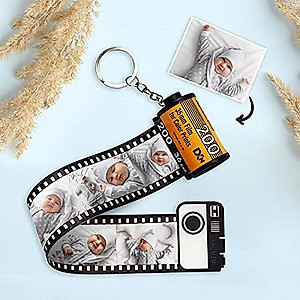 SOUFEEL Film Roll Keychain Customized Keychain with Picture Personalized Camera Memory Reel Gifts