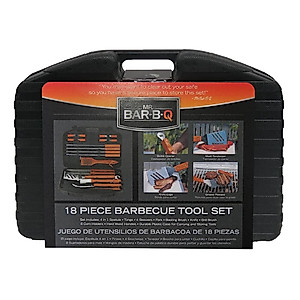 Mr. Bar-B-Q Deluxe BBQ Tool Set | All in One BBQ Tool Set | Premium Hard-Shell Case | Contains 18 Stainless Steel BBQ Grilling Tools | BBQ Tools Set for Men