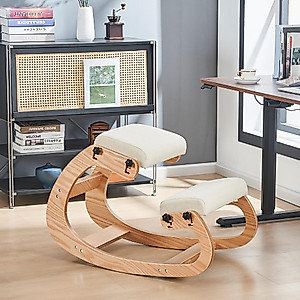 Ergonomic Kneeling Chair,Adjustable Kneeling Desk Chair for Desk with Cushion,Posture Kneeling Chair for Relieving Neck and Back Pain,Kneeling Office Chair for Office Home.
