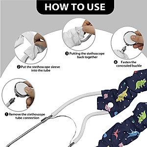 Gomyblomy Dinosaur Stethoscope Cover Cute Stethoscope Cover Sleeve for Nurse and Pediatrics Doctors Stretchy Stethoscope Sleeves 2 Pack Stethoscope Cover Scrunchie