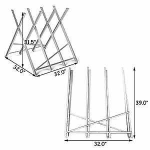 Goplus Portable Folding Sawhorse, Adjustable Steel Sawbuck for Firewood, Heavy Duty 220 lbs Sawhorse Work Table, Lightweight Log Wood Cutting Saw Horses Stand