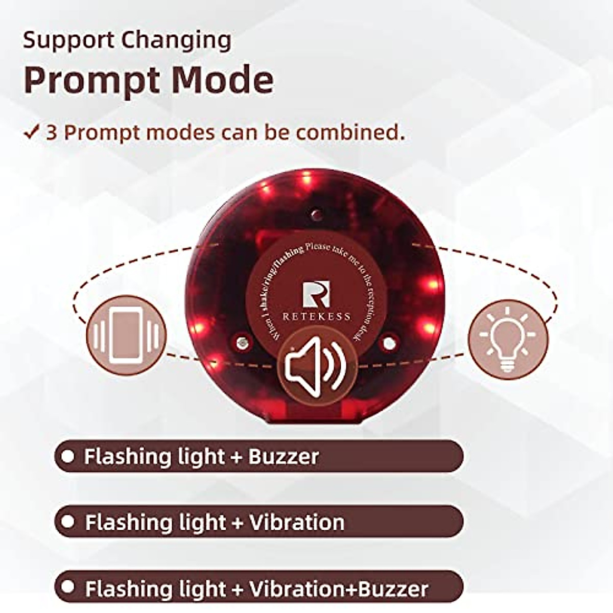 Retekess T119 Restaurant Pager,Pagers for Restaurants,Check Call Records,Max 999 Beepers,2 Charging Ways,10 Pagers for Church,Hospital,Food Truck,Clinic