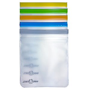 Angry Frog Reusable Silicone Ziplock Bags | Leakproof, Ziptie, Airtight, Freezer Bags | Keep Fruit, Snacks, Sandwich Fresh & Safe | BPA Free, Reusable Silicone Bags for Food Storage, 6 PCS