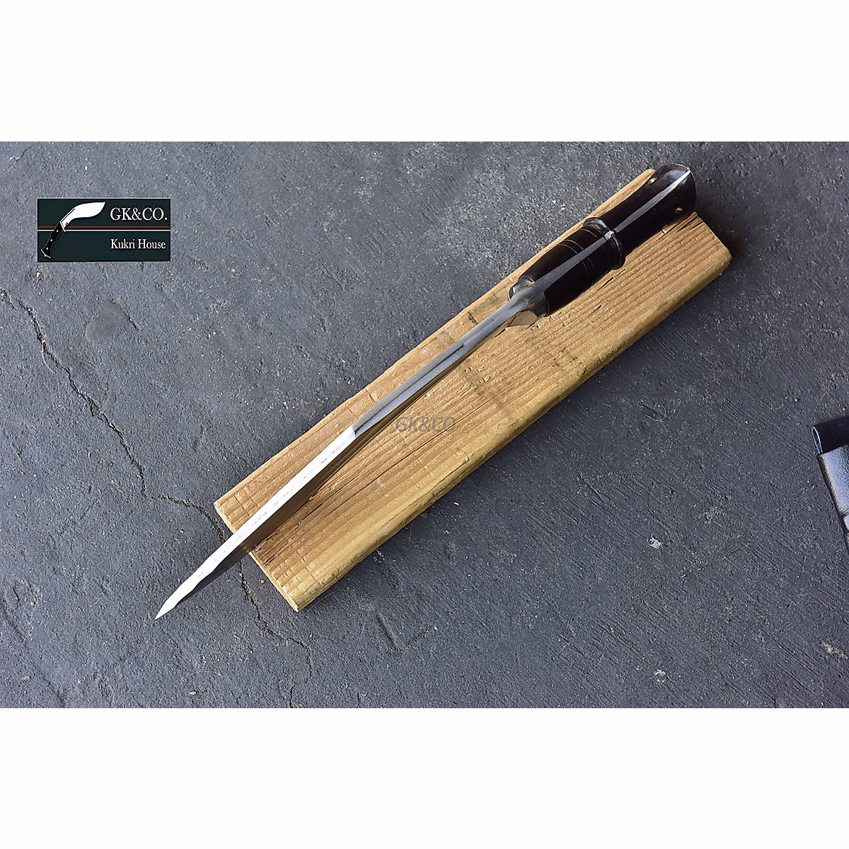 GK&CO. Kukri House Genuine Kukri/khukuri - Authentic 12" 3 Chirra (3 Fuller) The Beast, Full Tang Wooden Handle, Black Leather Sheath Khukuri- Handmade in Nepal Imported